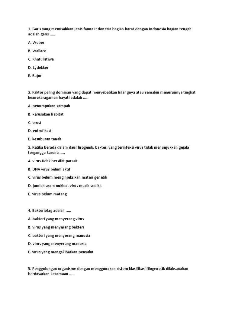 Soal Biologi Lomba Osn | PDF