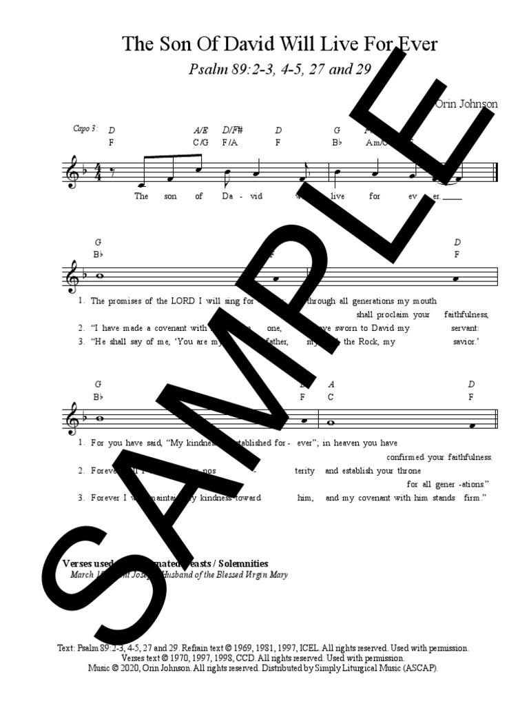 The Son of David Will Live Forever | PDF | Christian Worship And Liturgy