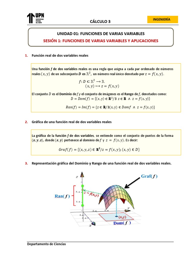 Funciones de Varias Variables en Cálculo | PDF | Función (Matemáticas) | Ecuaciones
