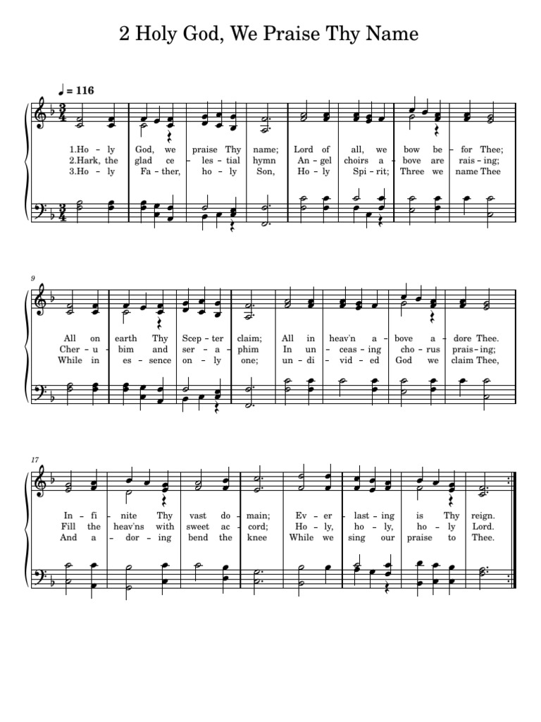 Holy God, We Praise Thy Name Lyrics | PDF