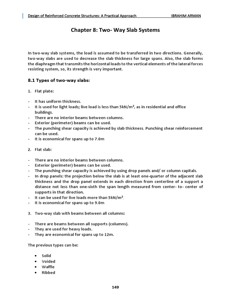 Chapter 8: Two-Way Slab Systems | PDF | Beam (Structure) | Classical ...