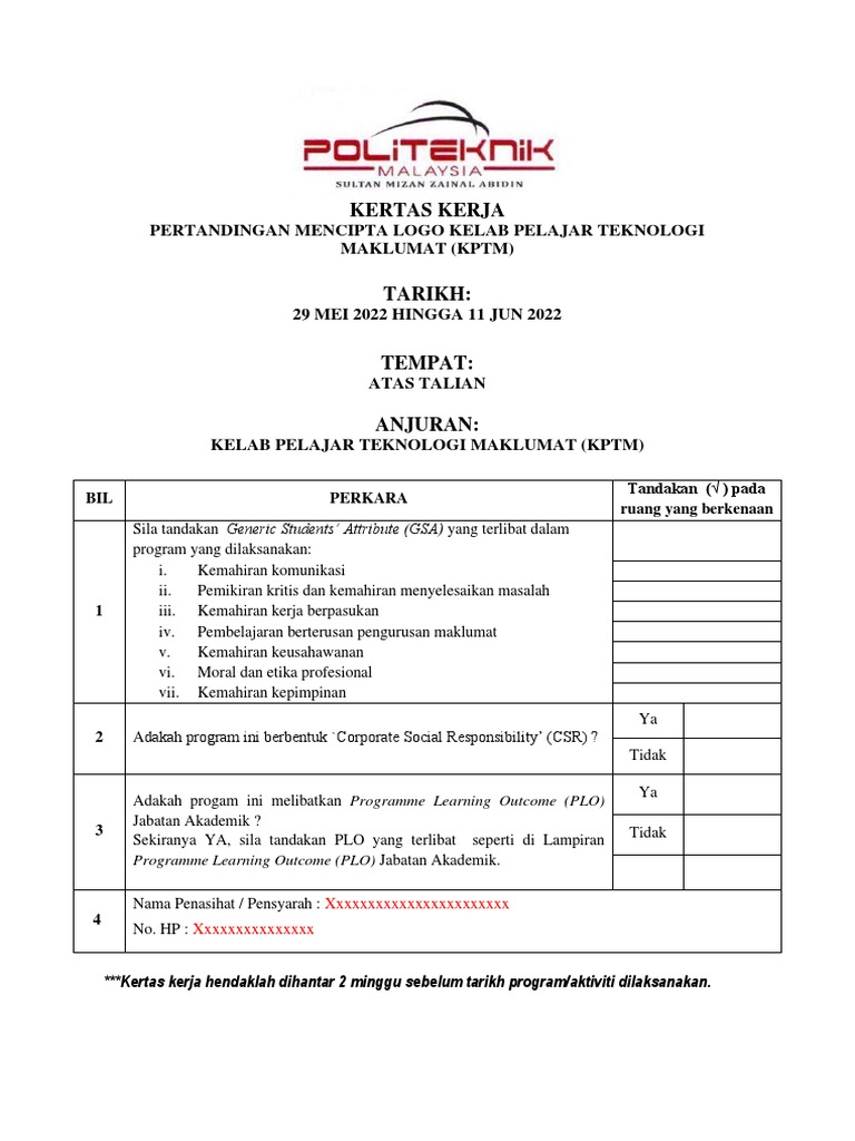 Pertandingan Logo KPTM 2022 | PDF | Engineering | Communication