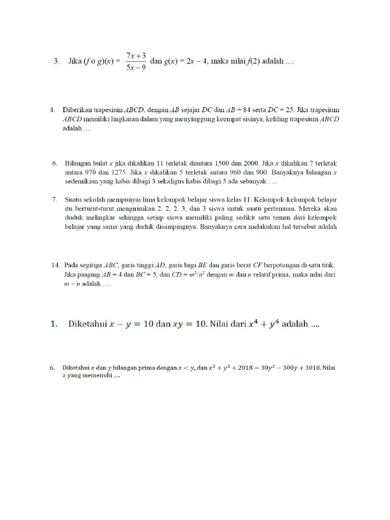 Osk Math - 04-04-23-Soal | PDF