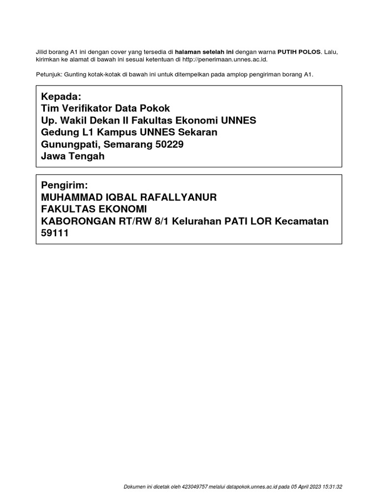 Borang A1 | PDF | Olahraga & Rekreasi