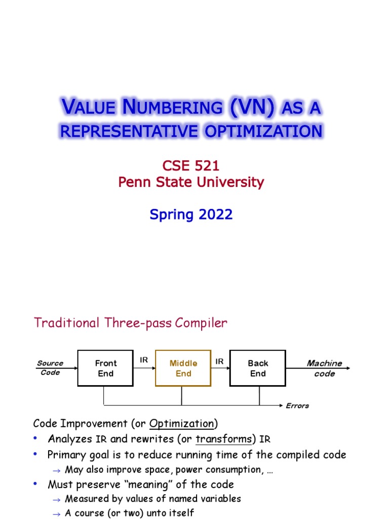 Value Numbering | PDF | Program Optimization | Computer Programming