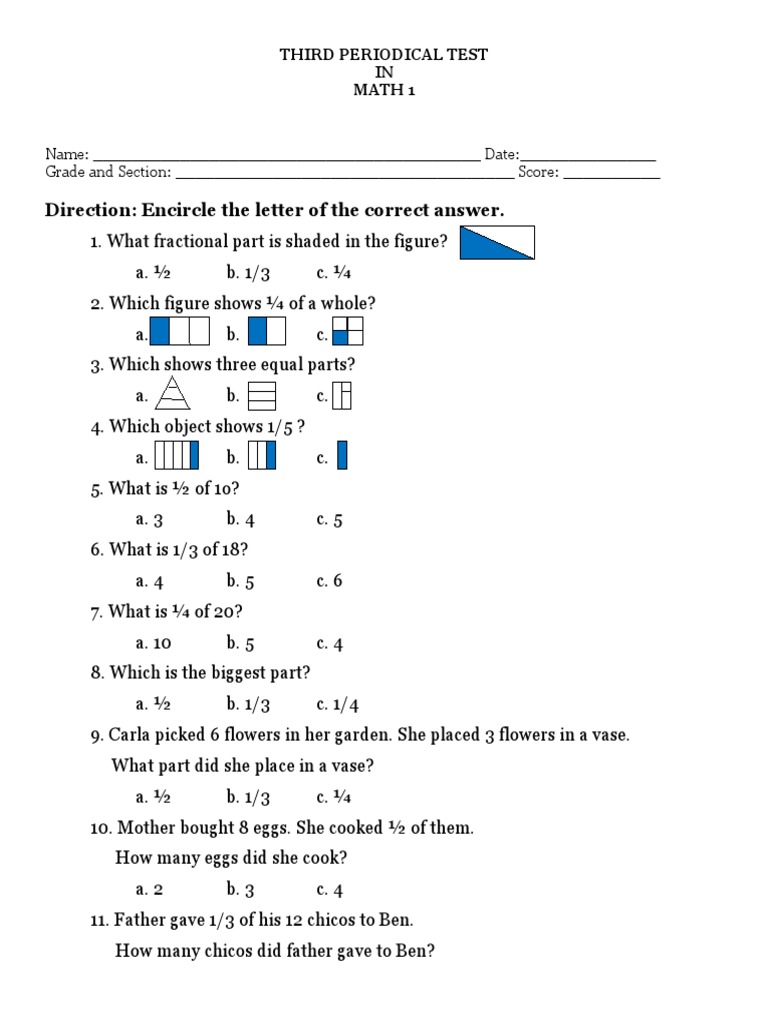 PT - Mathematics 1 - Q3 | PDF
