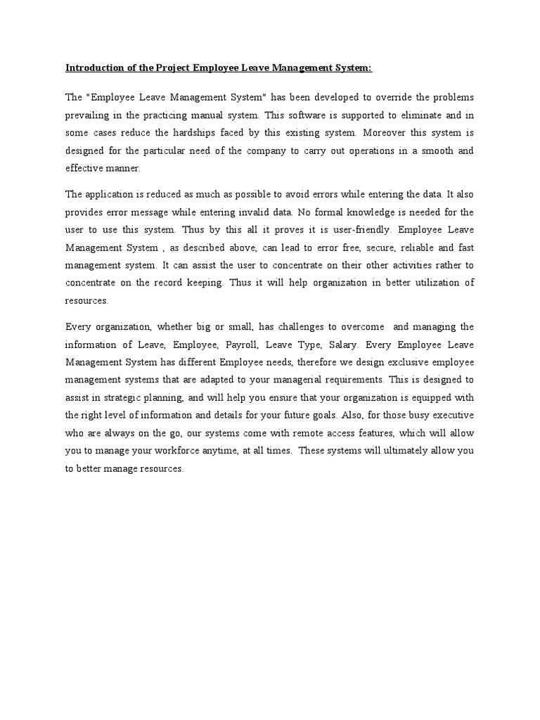 Employee Leave Management System - Helf | PDF