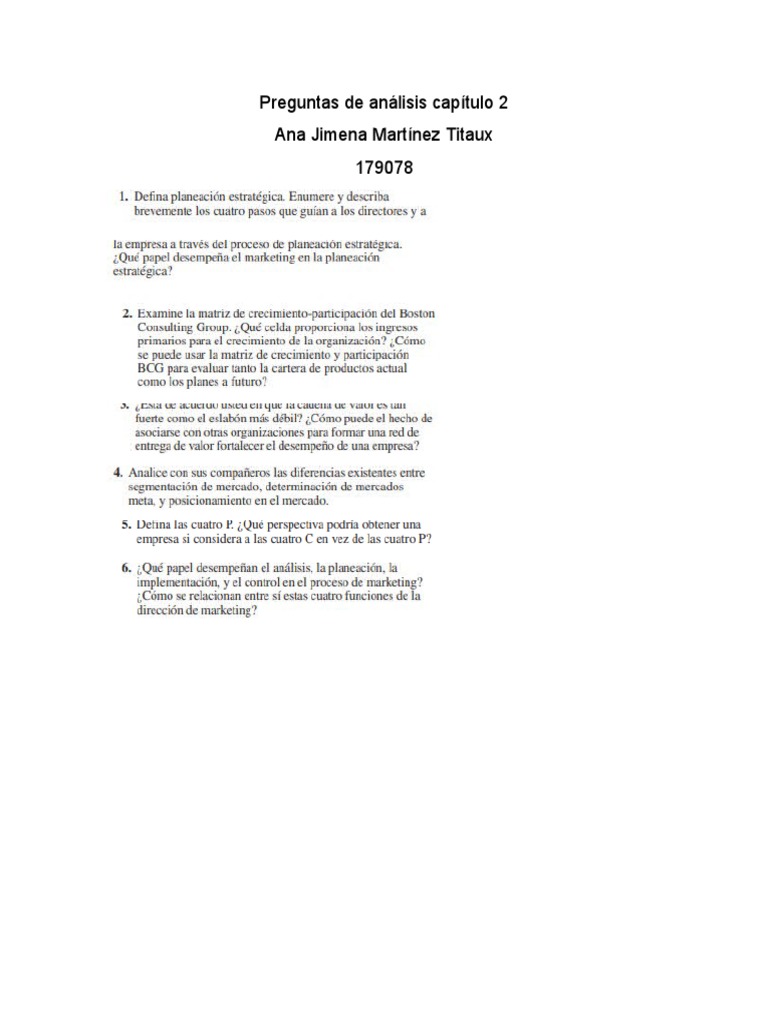 Preguntas de Análisis - Capítulo 2 | PDF