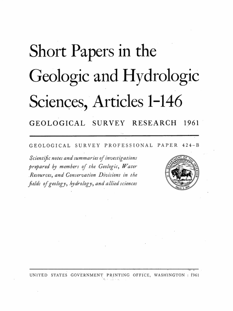 Short Papers in The Geologic and Hydrologic Scienc Es, Articles | PDF ...