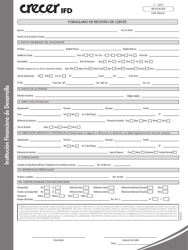 Formulario de Registro de Clientes020120 | PDF