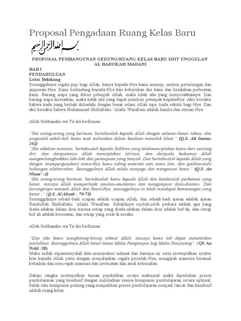 Proposal Pembangunan Ruang Kelas Baru | PDF