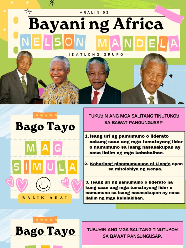 Bayani NG Africa:nelson Mandela | PDF