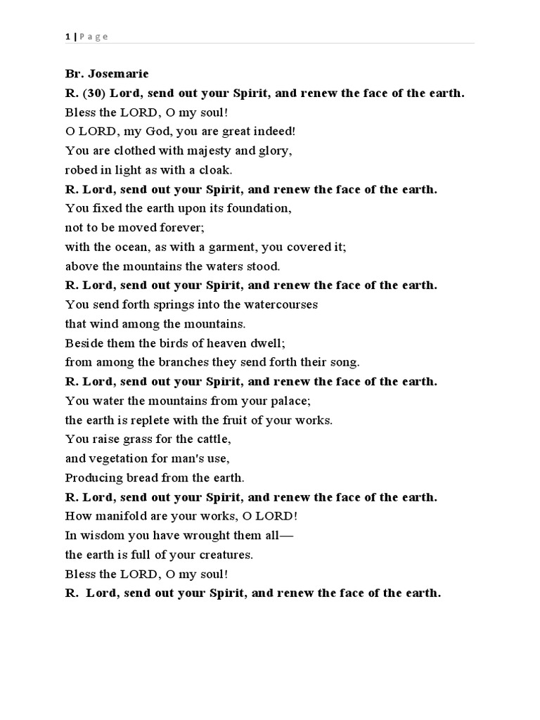 Easter Vigil Responsorial Psalm Pdf Glory Religion Religious