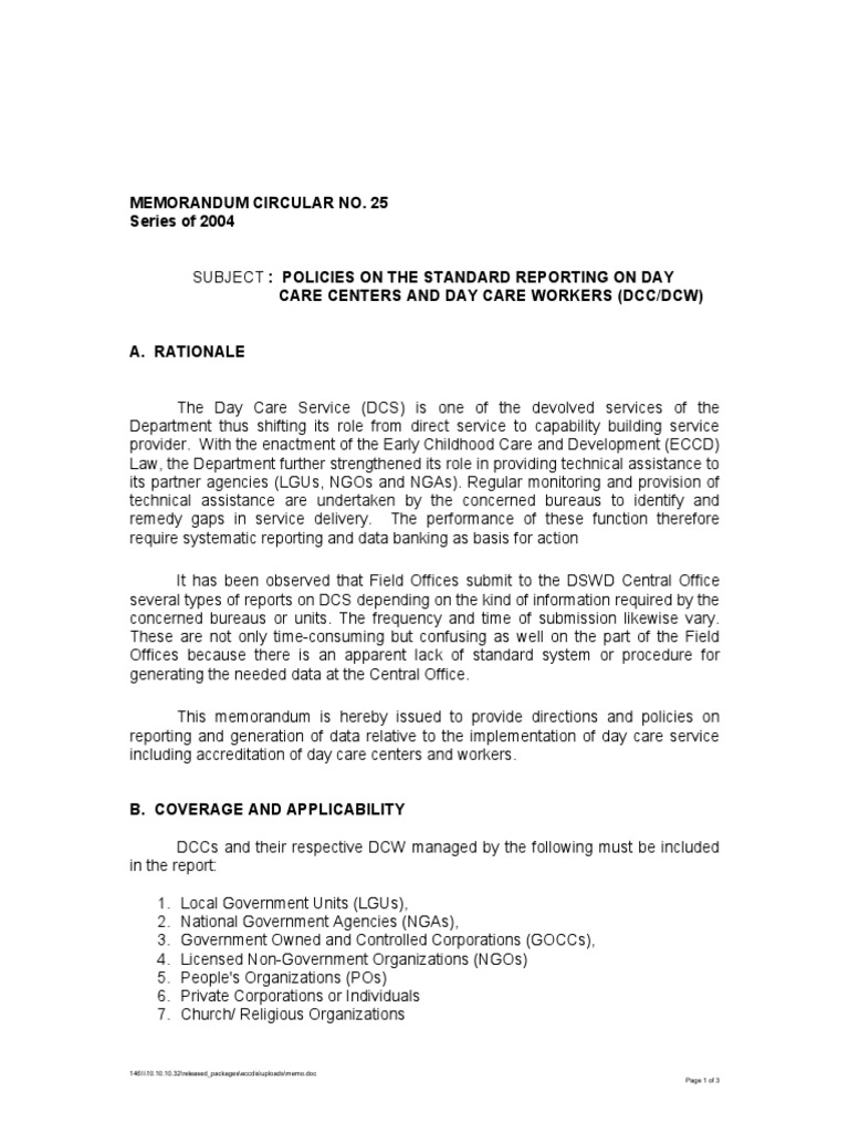 Memorandum Circular No. 25 Series of 2004: 146///10.10.10.32/released ...