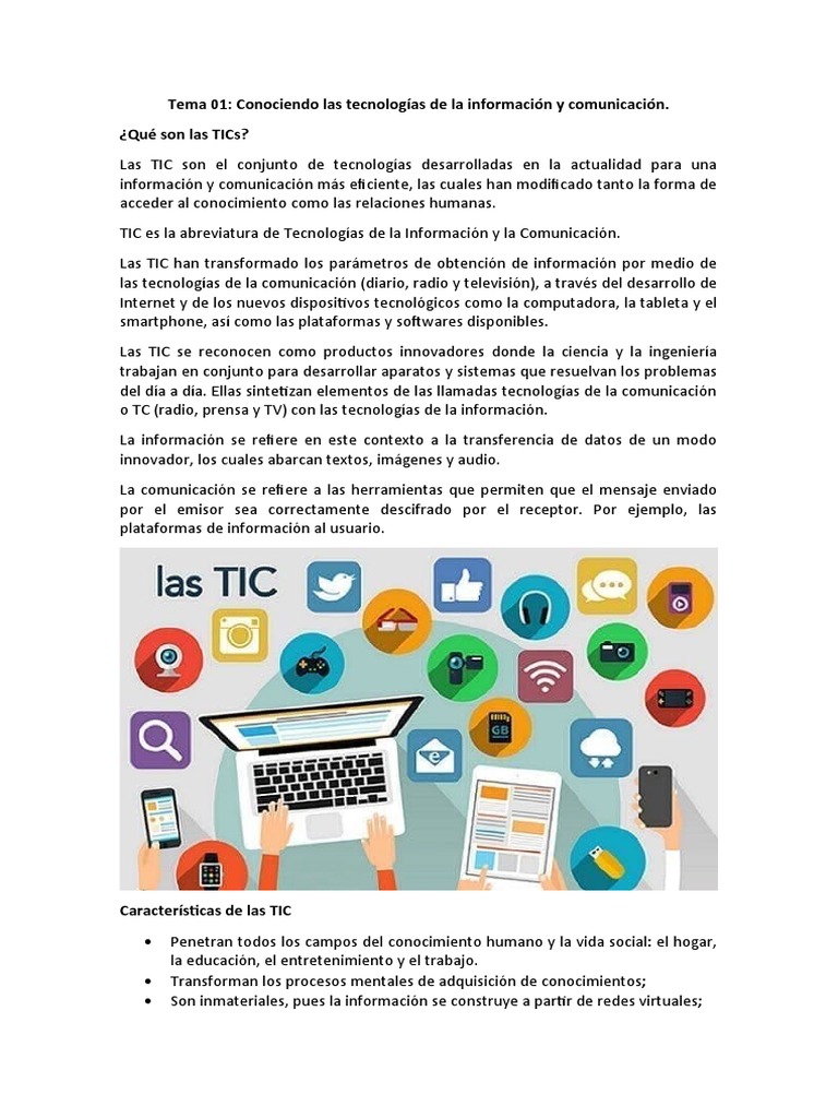 Clase 01 Integracion TICs | PDF | Tecnología de información y comunicaciones | Internet