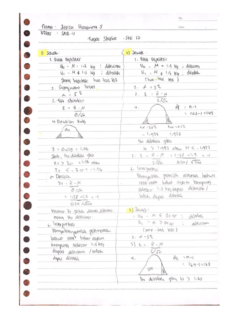 Tugas Statbis Sesi 10 - Jesica | PDF