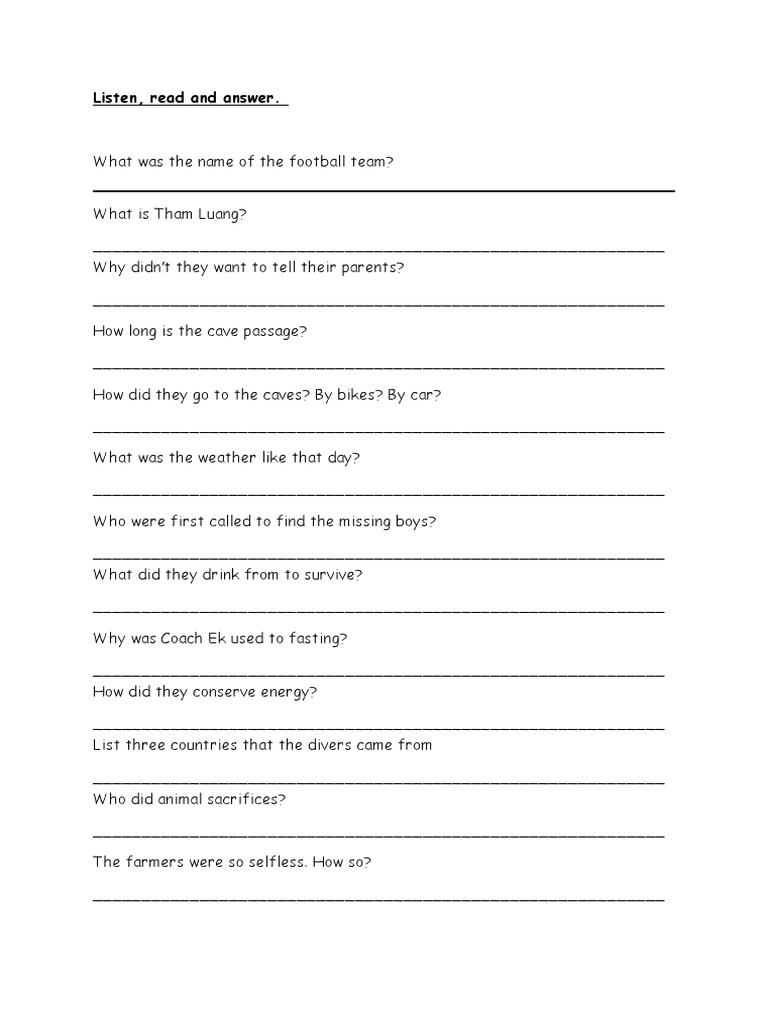 Thai Cave Rescue Comp Ques | PDF