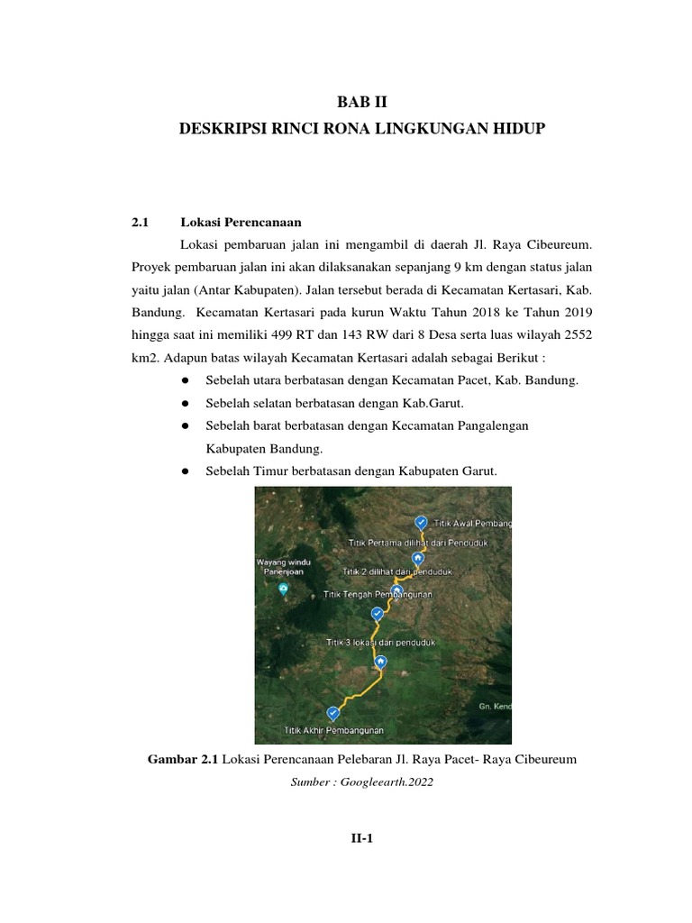 Bab 2 AMDAL Kelompok 8 (Pembangunan JL - Raya Cibeureum Kab - Bandung) - 1 | PDF