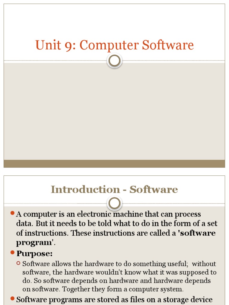 Unit 9: Computer Software | PDF | Operating System | Software