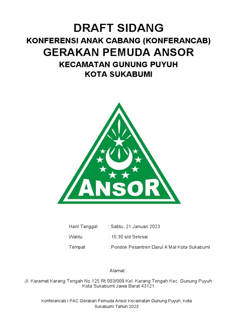 Konferancab PAC GP Ansor | PDF