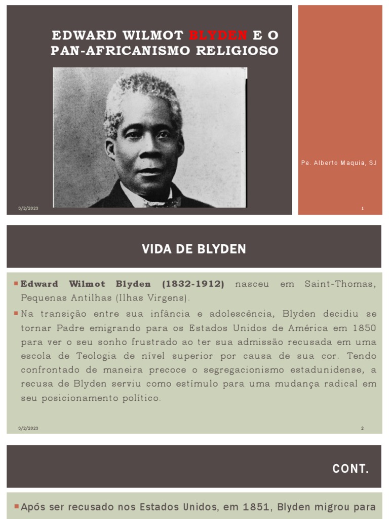 Edward Wilmot Blyden e o pioneirismo do pan-africanismo religioso | PDF ...