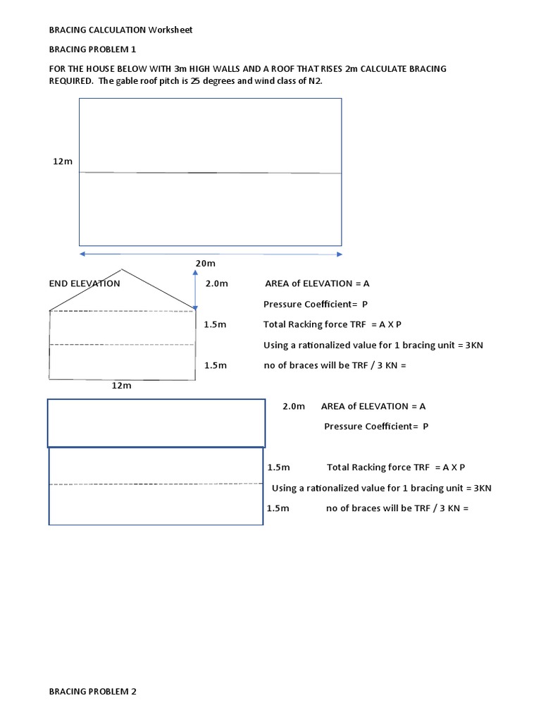 Bracing Calculation Worksheet | PDF | Architectural Design | Architecture