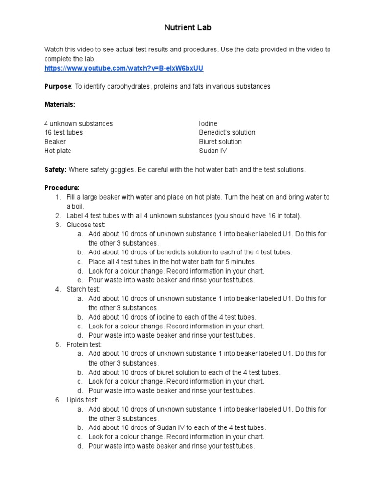 Nutrient Lab - Ziane Tagulinao | PDF | Glucose | Carbohydrates