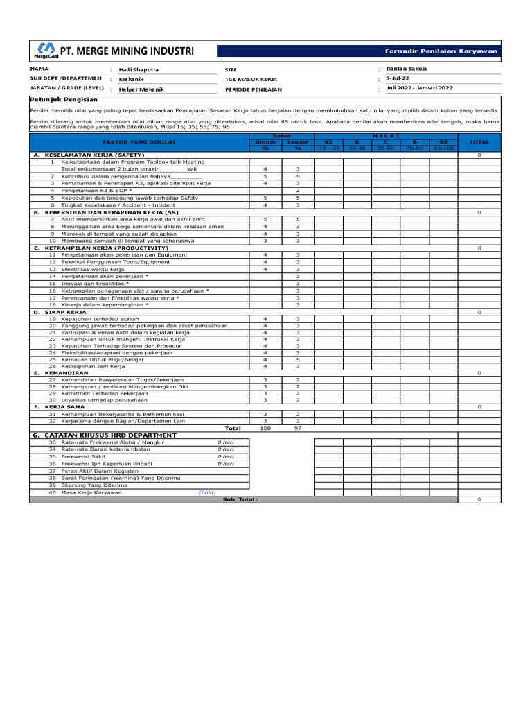 Form Assessment SIte MMI | PDF