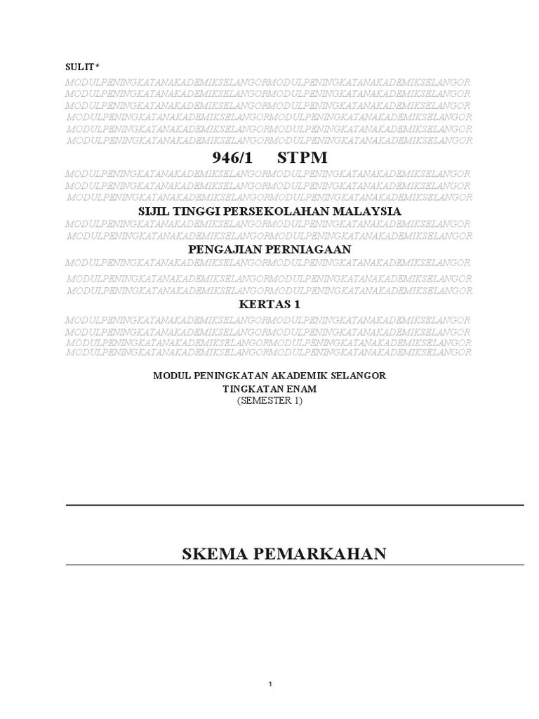 Trial Selangor S1 2023 (Skema) | PDF