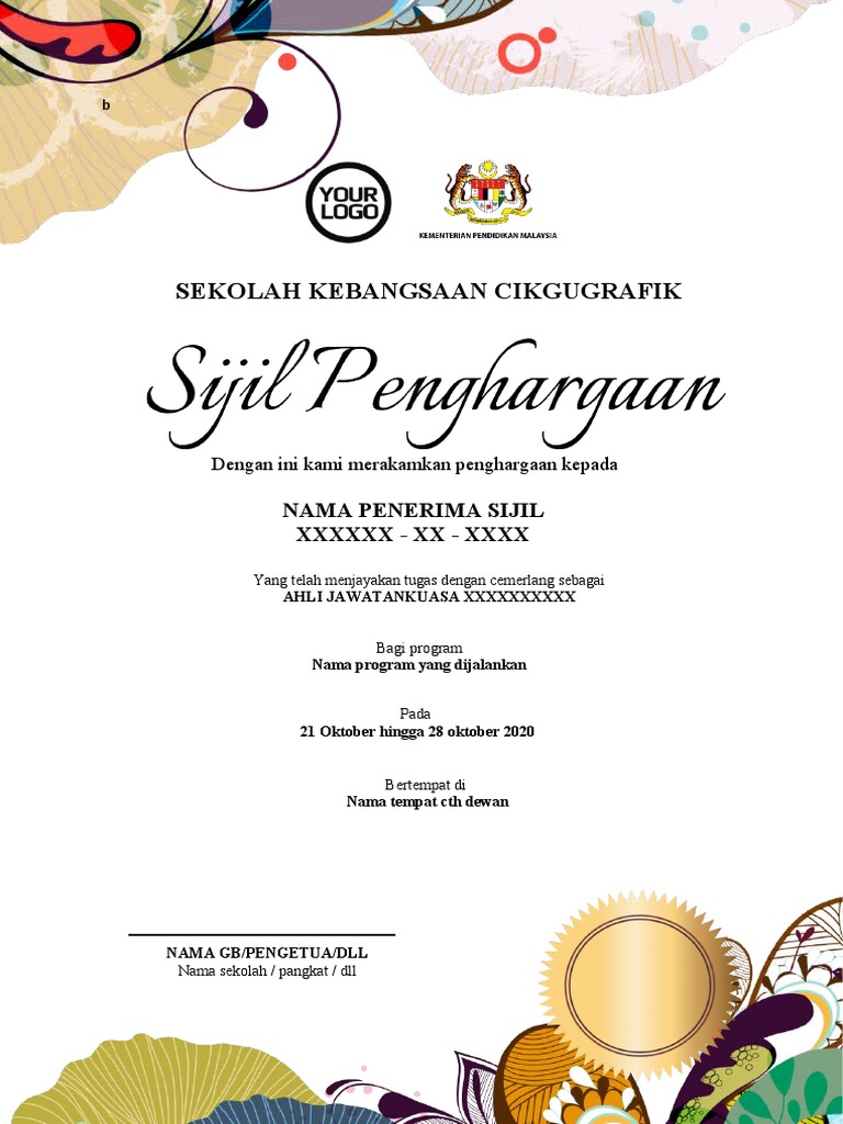 Template Sijil | PDF