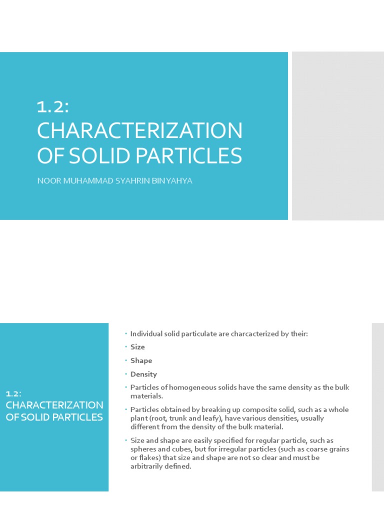 Characterization of Solid Particle Sizes and Shapes | PDF | Density | Physical Sciences