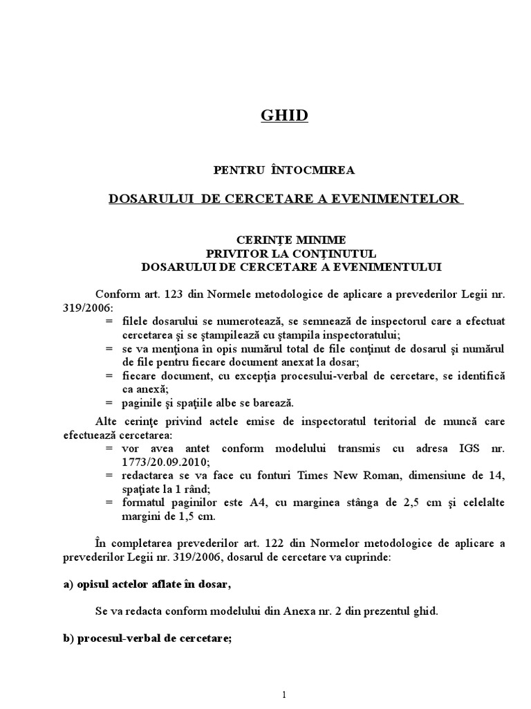 Procedura Cercetare Eveniment Varianta 4 | PDF