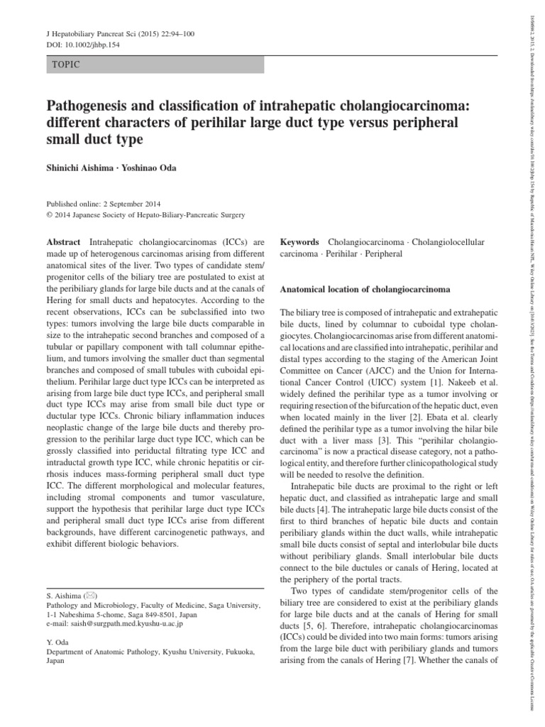 J Hepato Biliary Pancreat - 2014 - Aishima - Pathogenesis and ...
