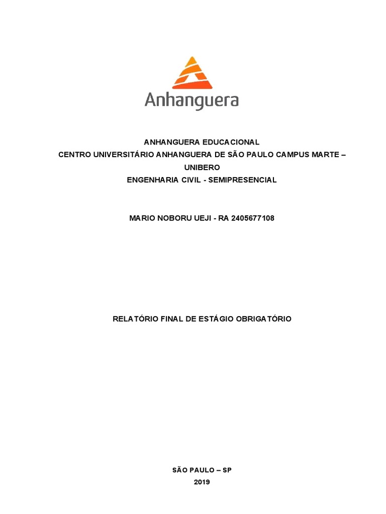 Relatório Final de Estágio | PDF | Engenharia Civil | Engenharia