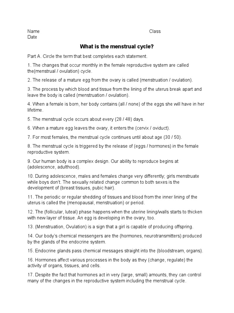Menstrual-cycle-activity-day-2 | PDF | Menstrual Cycle | Human Body