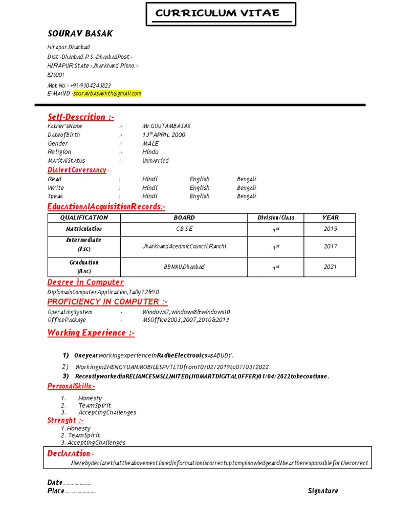 Sourav Resume 2023 | PDF