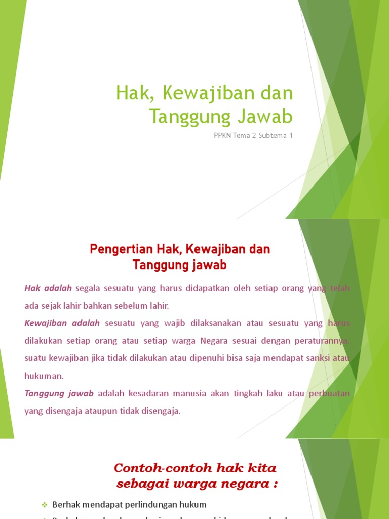 Hak, Kewajiban Dan Tanggung Jawab | PDF