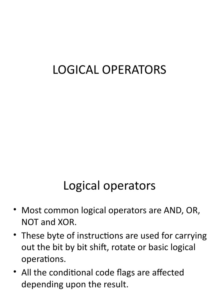 Logical Operators | PDF | Control Flow | Central Processing Unit