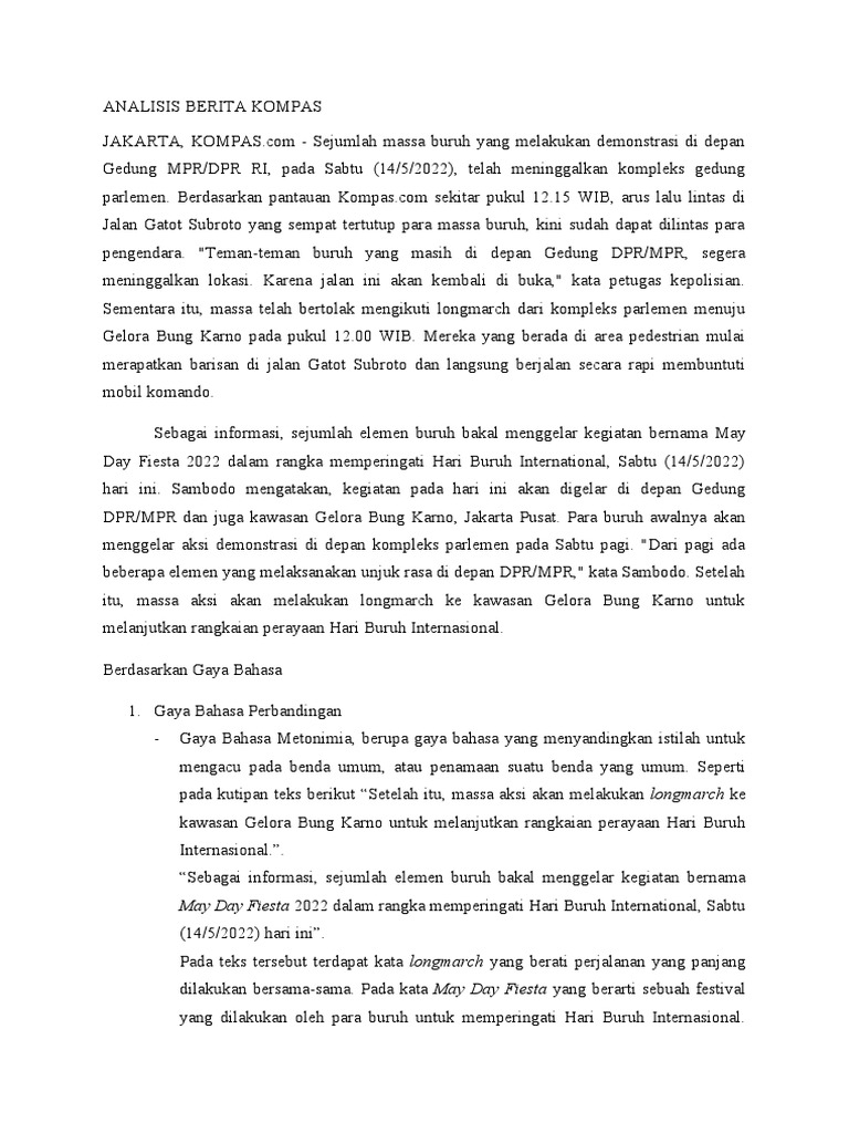 Analisis Berita Kompas 2 | PDF