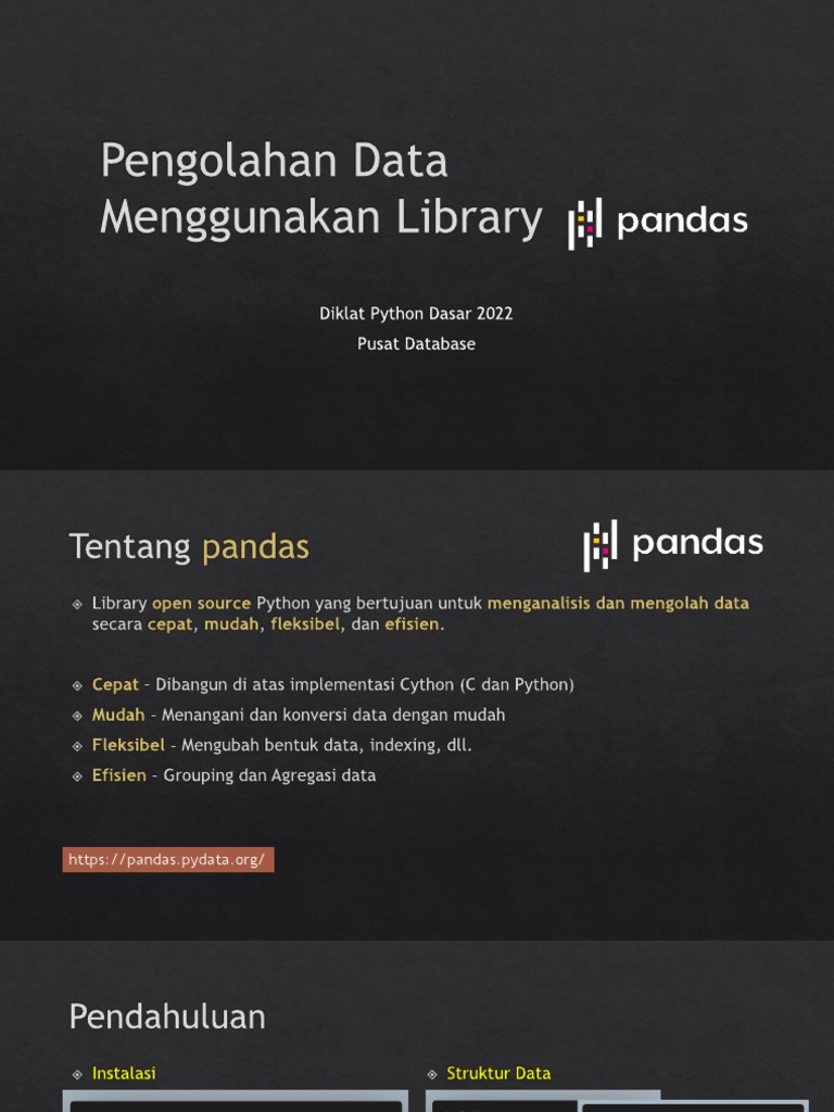 Pengolahan Data Menggunakan Library Pandas | PDF