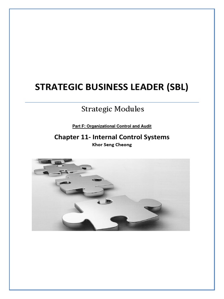 ACCA SBL Chapter 12 Internal Control | PDF | Internal Control | Internal Audit