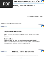 Entrada y Salida de Datos en Programación | PDF