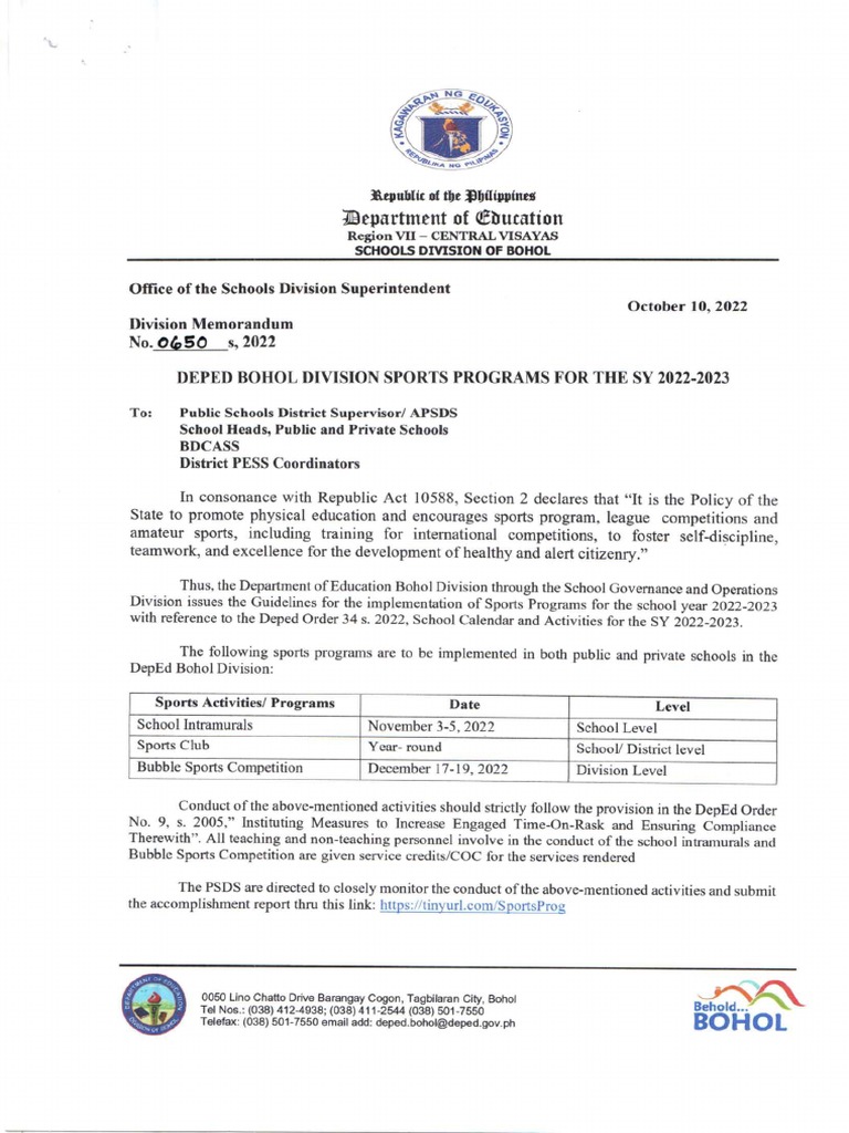 DM No. 0650 S. 2022 | PDF