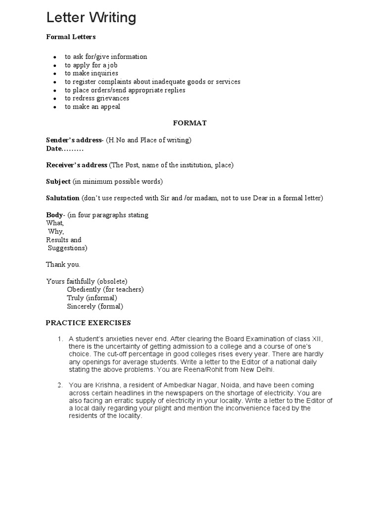 Letter Writing | PDF