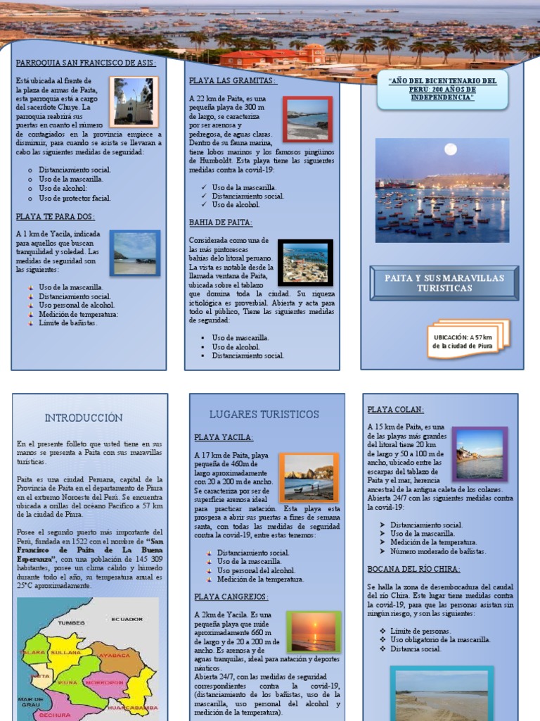 Folleto de Paita y Sus Maravillas Turisticas | PDF | Geografía Física ...