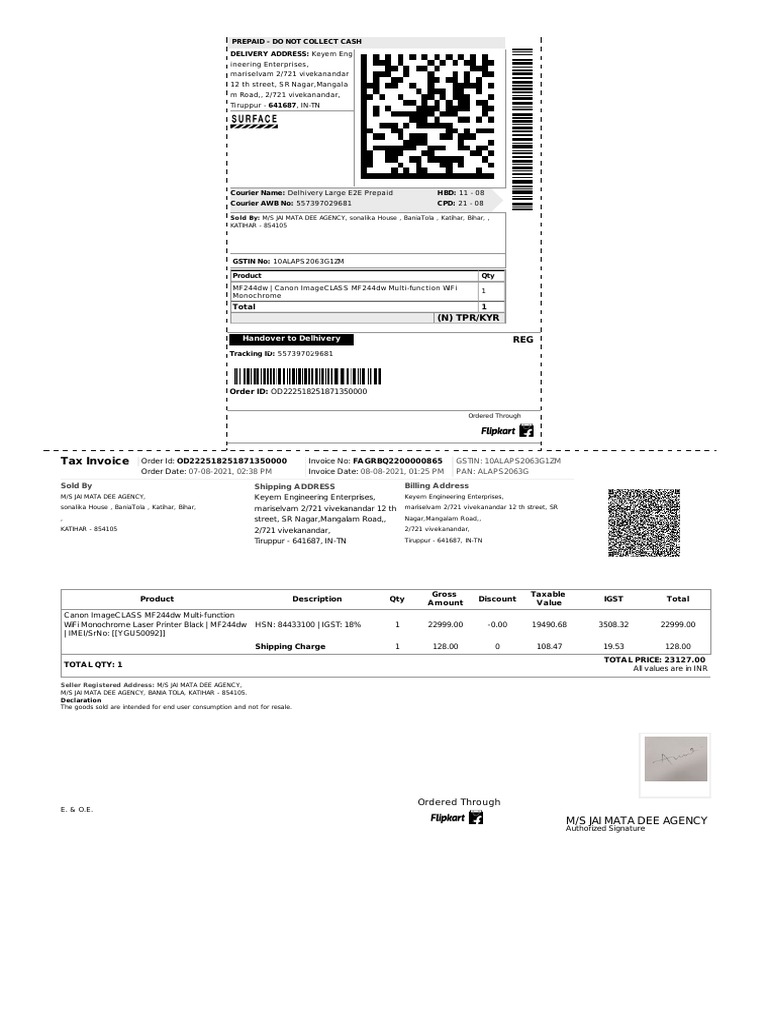 Flipkart Labels 08 Aug 2021 01 25 | PDF