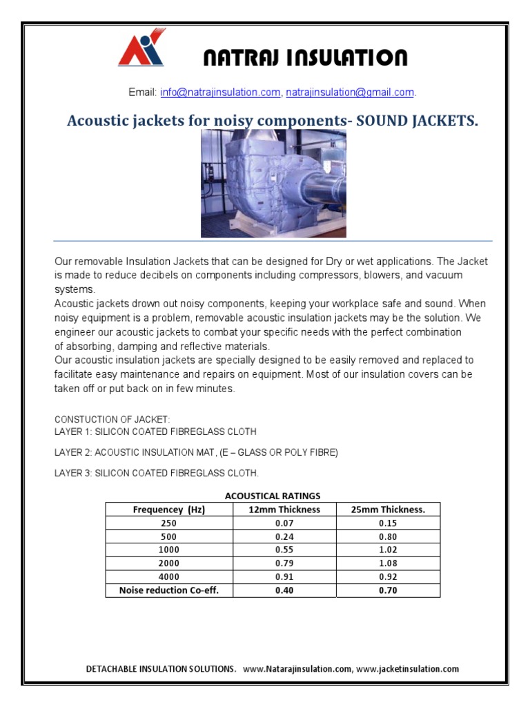 Acoustic Jackets For Noisy Components | PDF