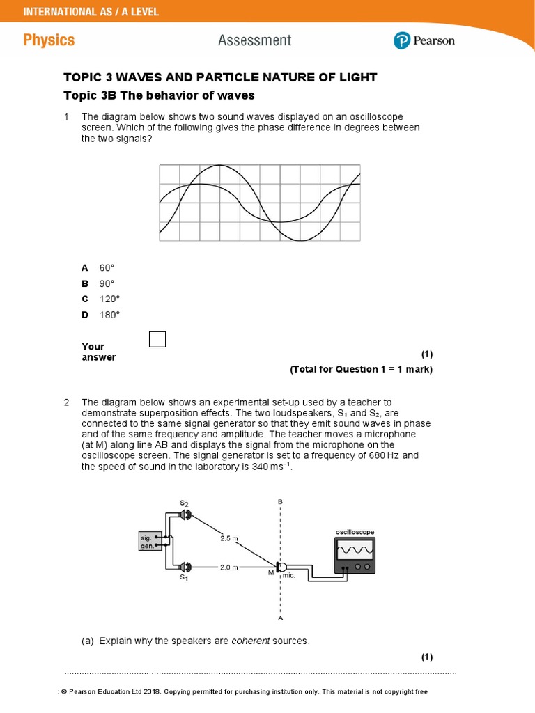Topic 3 Waves and Particle Nature of Light Topic 3B The Behavior of Waves | PDF | Waves ...