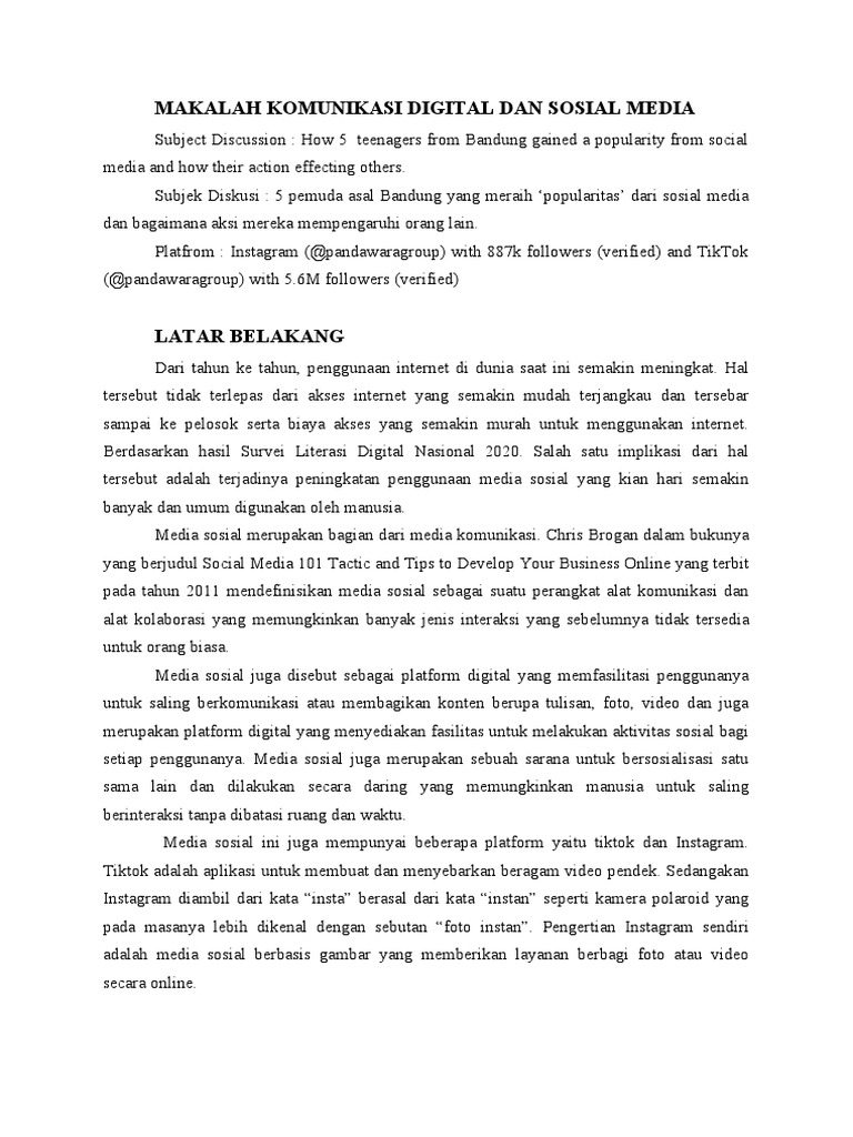 Makalah Pandarawa Group | PDF