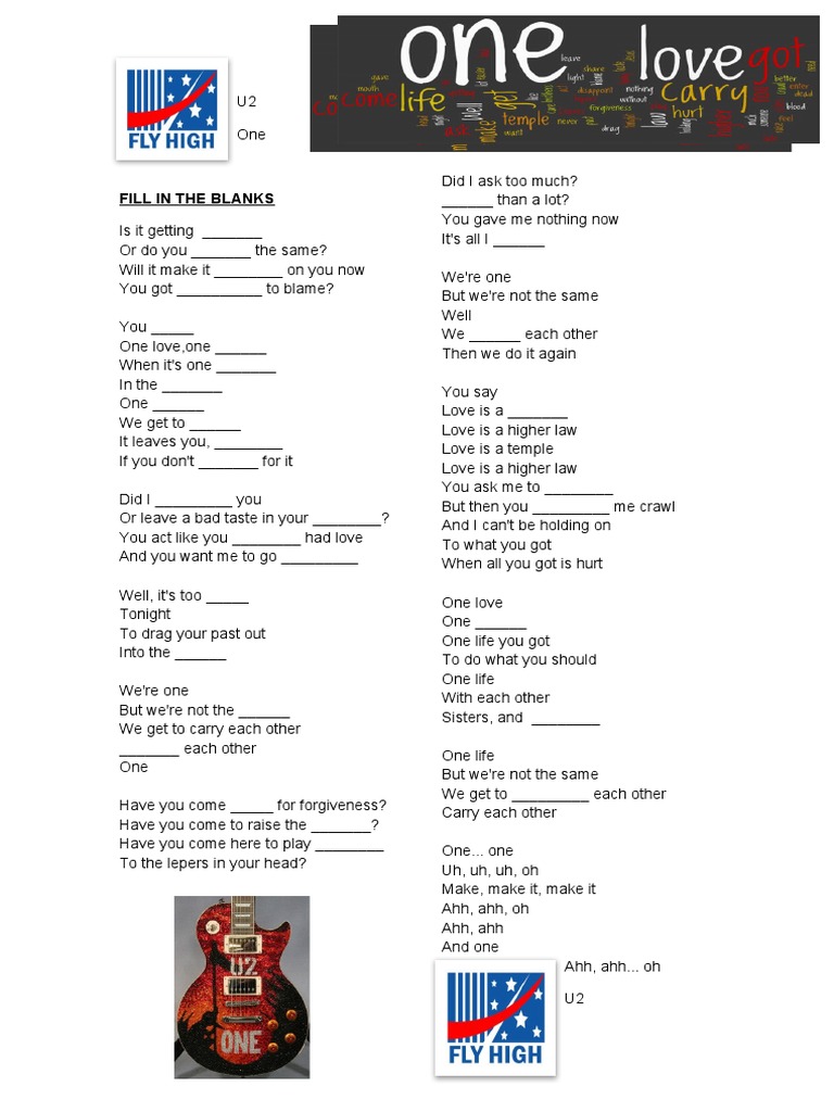 U2's "One" Lyrics Analysis | PDF